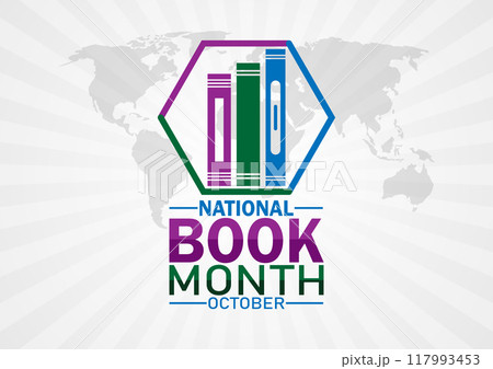 National Book Month October Vector illustrationのイラスト素材 [117993453] - PIXTA