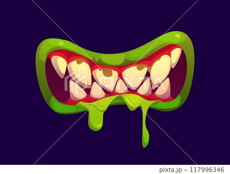 Halloween monster mouth with drool jaws,...のイラスト素材 [117996346] - PIXTA
