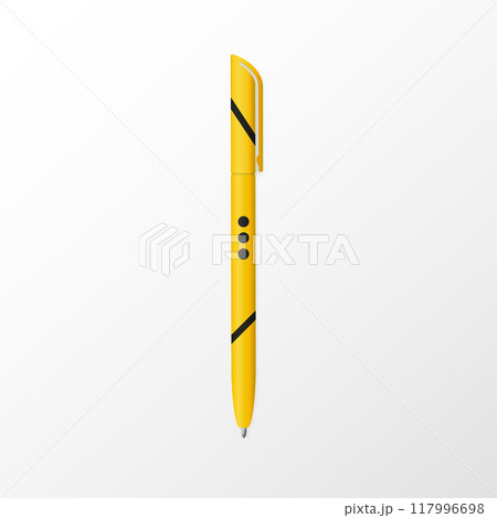 Yellow pen on a white isolated background....のイラスト素材 [117996698] - PIXTA