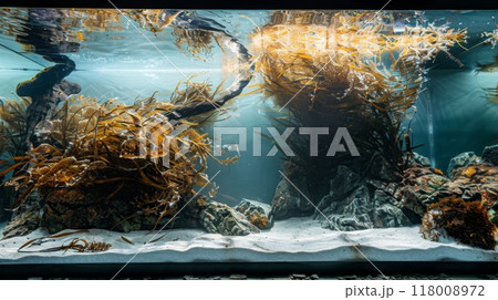 Ancient seaweed thrives in a modern aquarium,...のイラスト素材 [118008972] - PIXTA