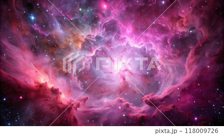 Pink space nebula clouds among star pigsのイラスト素材 [118009726] - PIXTA
