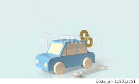 The blue car wind up and tool for service or...のイラスト素材 [118012551] - PIXTA