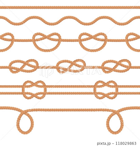 Cartoon rope pattern. Straight string border,...のイラスト素材 [118029863] - PIXTA