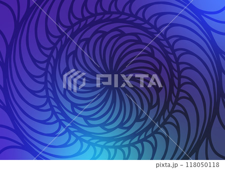 Blue circle center mandala line pattern backgroundのイラスト素材 [118050118 ...