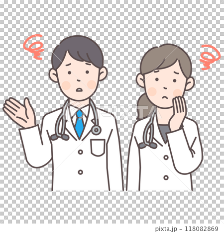 Upper body illustration of a troubled doctor 1 - Stock Illustration ...