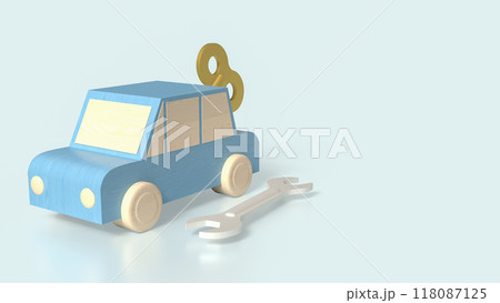 The blue car wind up and tool for service or...のイラスト素材 [118087125] - PIXTA