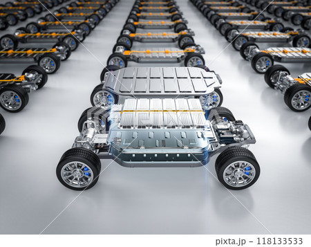 Exploded view of ev car or electric vehicle...のイラスト素材 [118133533] - PIXTA