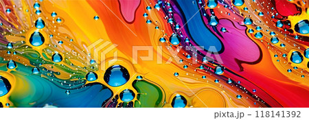 Bright abstract colorful liquid background with...のイラスト素材 [118141392 ...
