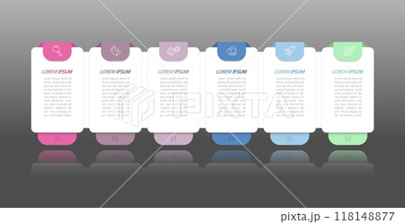 Infographics. 6 stages of development,...のイラスト素材 [118148877] - PIXTA