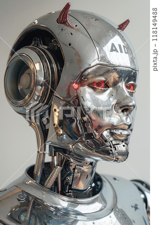 Robot devil with the inscription AI on his head.のイラスト素材 [118149488] - PIXTA