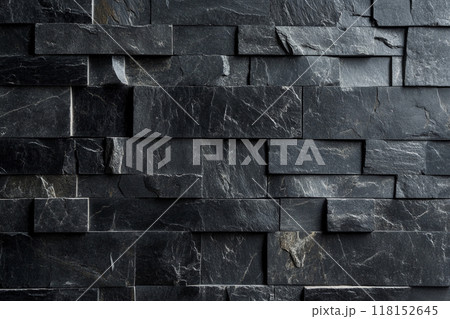Dark gray slate wall cladding background, the...のイラスト素材 [118152645] - PIXTA