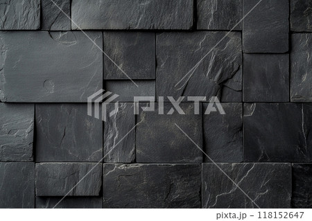 Dark gray slate wall cladding background, the...のイラスト素材 [118152647] - PIXTA