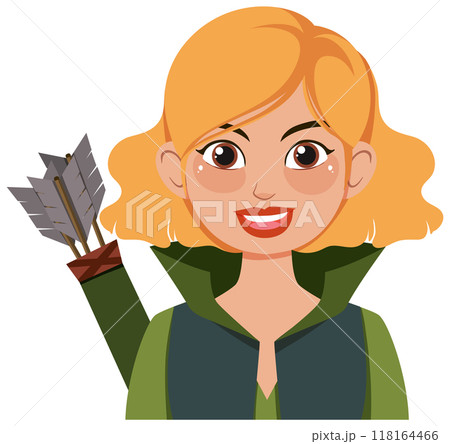Smiling Elf Archer with Arrowsのイラスト素材 [118164466] - PIXTA