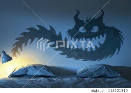 Unsettling shadows: childhood bad dream,...のイラスト素材 [118201519] - PIXTA