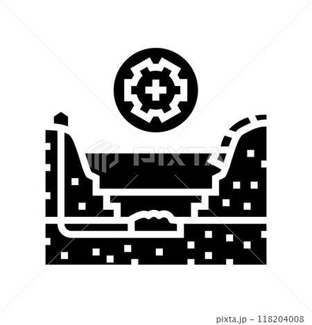 tailings management glyph icon vector illustrationのイラスト素材 [118204008 ...