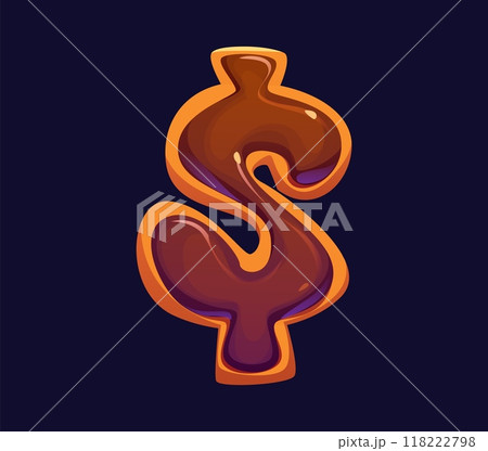 Cartoon dollar sign chocolate cookie, candy and...のイラスト素材 [118222798 ...