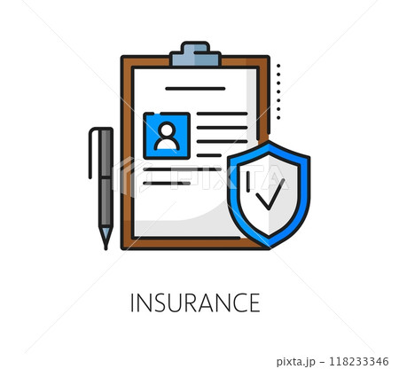 Recruitment insurance, job search color line...のイラスト素材 [118233346] - PIXTA