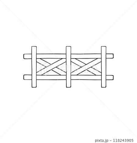 Vector hand drawn doodle sketch outline fenceのイラスト素材 [118243905] - PIXTA
