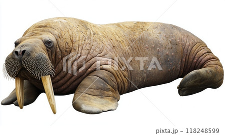 This remarkable walrus, characterized by its...のイラスト素材 [118248599] - PIXTA