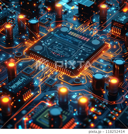 Modern cpu performing complex calculations with...のイラスト素材 [118252414] - PIXTA