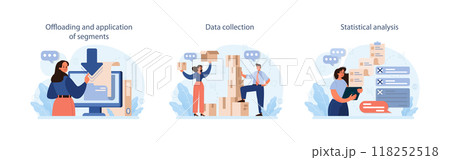 Predictive analytics set. Process of using data...のイラスト素材 [118252518] - PIXTA
