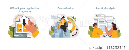 Predictive analytics set. Process of using data...のイラスト素材 [118252545] - PIXTA