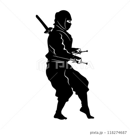 Ninjutsu fighter. Ninja, Japanese wrestler....のイラスト素材 [118274687] - PIXTA