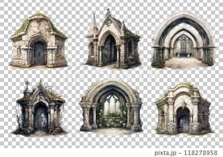 Crypt Collection Bundle Set Isolated on a...のイラスト素材 [118278958] - PIXTA