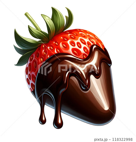 3d strawberry dipped chocolate のイラスト素材 [118322998] - PIXTA