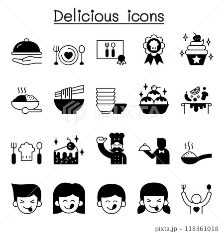 Delicious icon set vector illustration graphic...のイラスト素材 [118361018 ...