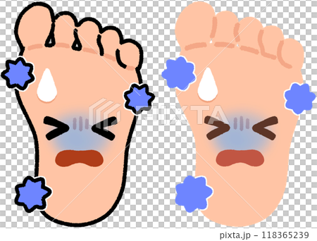 Foot character suffering from fungus - Stock Illustration [118365239 ...