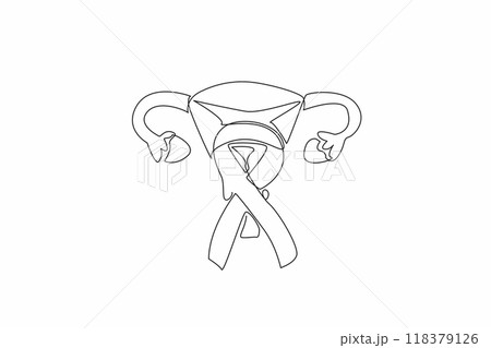 Single continuous line drawing the female...のイラスト素材 [118379126] - PIXTA