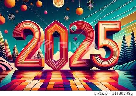 ハッピーニュイヤー 2025のイラスト素材 [118392480] - PIXTA