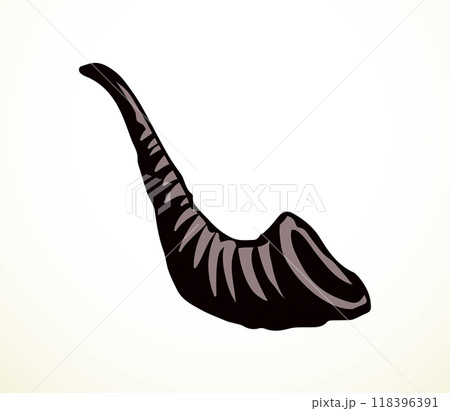 Vector drawing. Jewish ritual horn shofarのイラスト素材 [118396391] - PIXTA