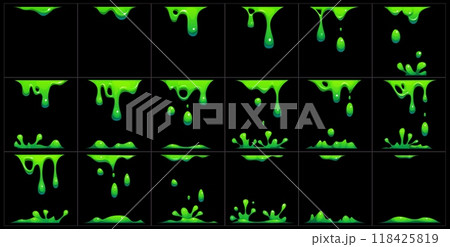 Green slime animated sprite, animation effect...のイラスト素材 [118425819] - PIXTA