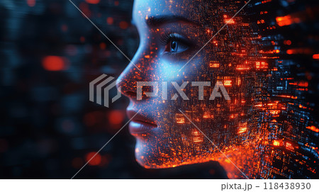 Digital Fusion: Human and Artificial Intelligenceのイラスト素材 [118438930 ...