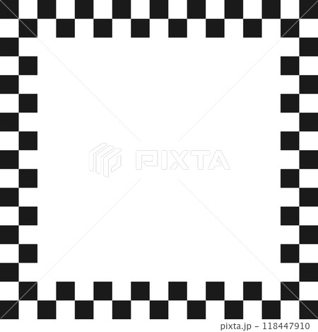 Checkered rectangle frame. Square race checker...のイラスト素材 [118447910 ...