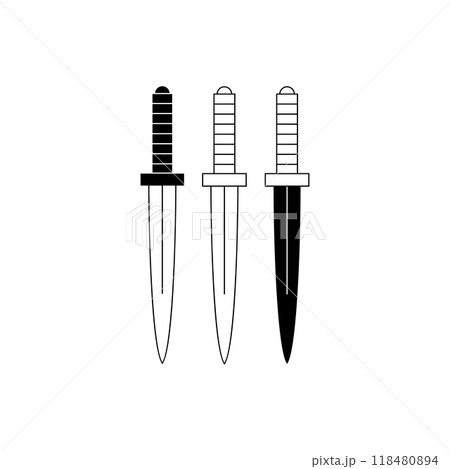 Simple dagger icon design on white backgroundのイラスト素材 [118480894] - PIXTA