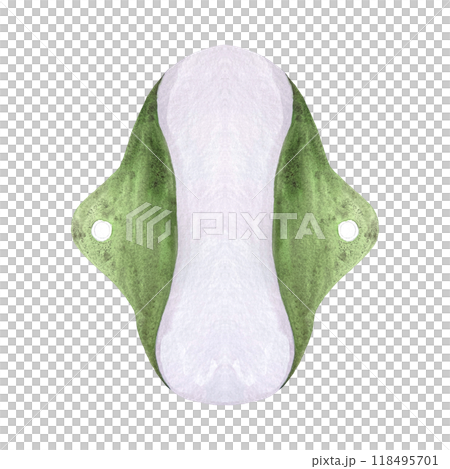 Reusable green period pad watercolor...のイラスト素材 [118495701] - PIXTA
