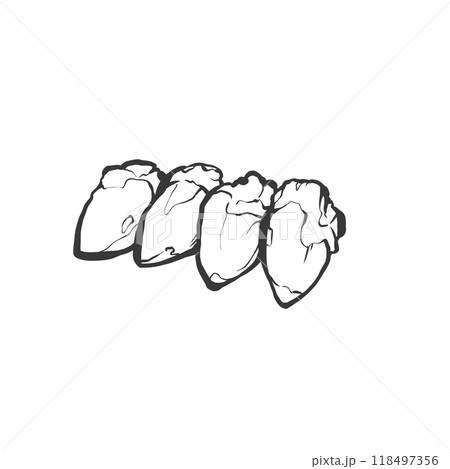 鶏ハツの手描き筆絵風イラストのイラスト素材 [118497356] - PIXTA