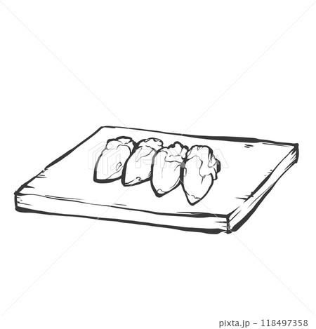 鶏ハツの手描き筆絵風イラストのイラスト素材 [118497358] - PIXTA