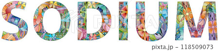 Word SODIUM. Sodium is a chemical element....のイラスト素材 [118509073] - PIXTA