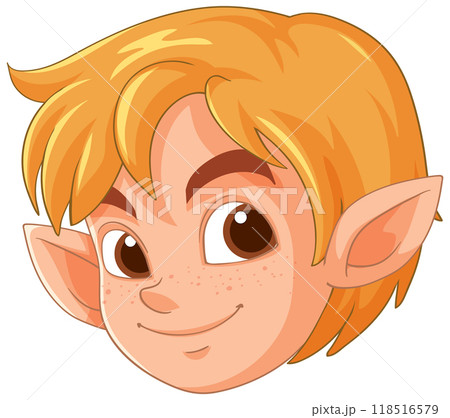 Smiling Elf with Blond Hairのイラスト素材 [118516579] - PIXTA