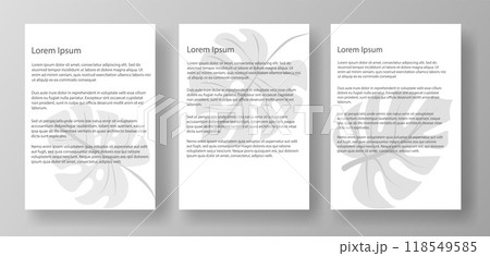 Three A4 letter mockup templates featuring...のイラスト素材 [118549585] - PIXTA