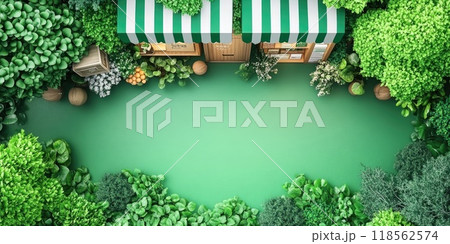 Small business saturday greenery background for...のイラスト素材 [118562574 ...