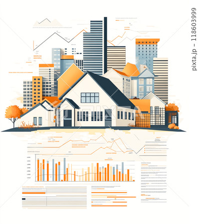 Urban Housing with Data Visualization Design...のイラスト素材 [118603999] - PIXTA