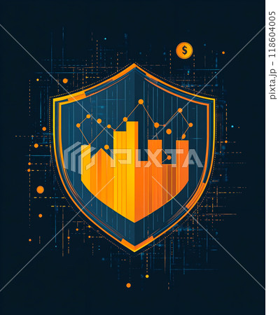 Abstract Shield with Data Visualization Elementsのイラスト素材 [118604005] - PIXTA