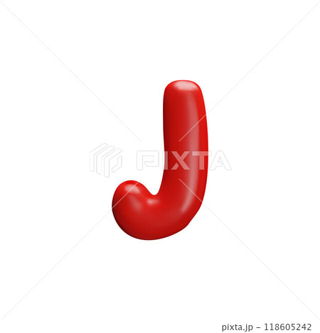A 3d vector consonant letter "J" made of glossy...のイラスト素材 [118605242 ...