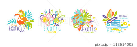Exotic Original Design Label and Logo Template...のイラスト素材 [118614002 ...