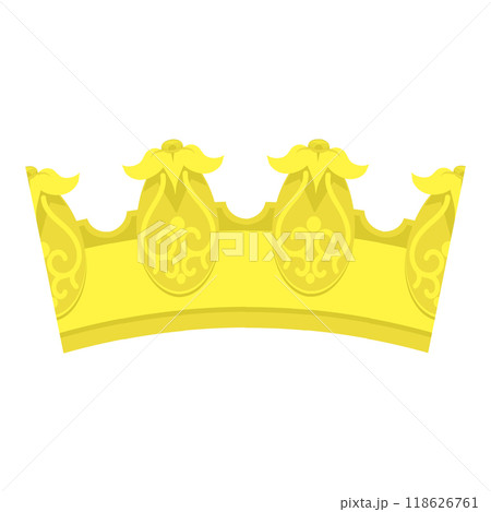 Vector gold crown icon. Simple crowning, queen...のイラスト素材 [118626761 ...